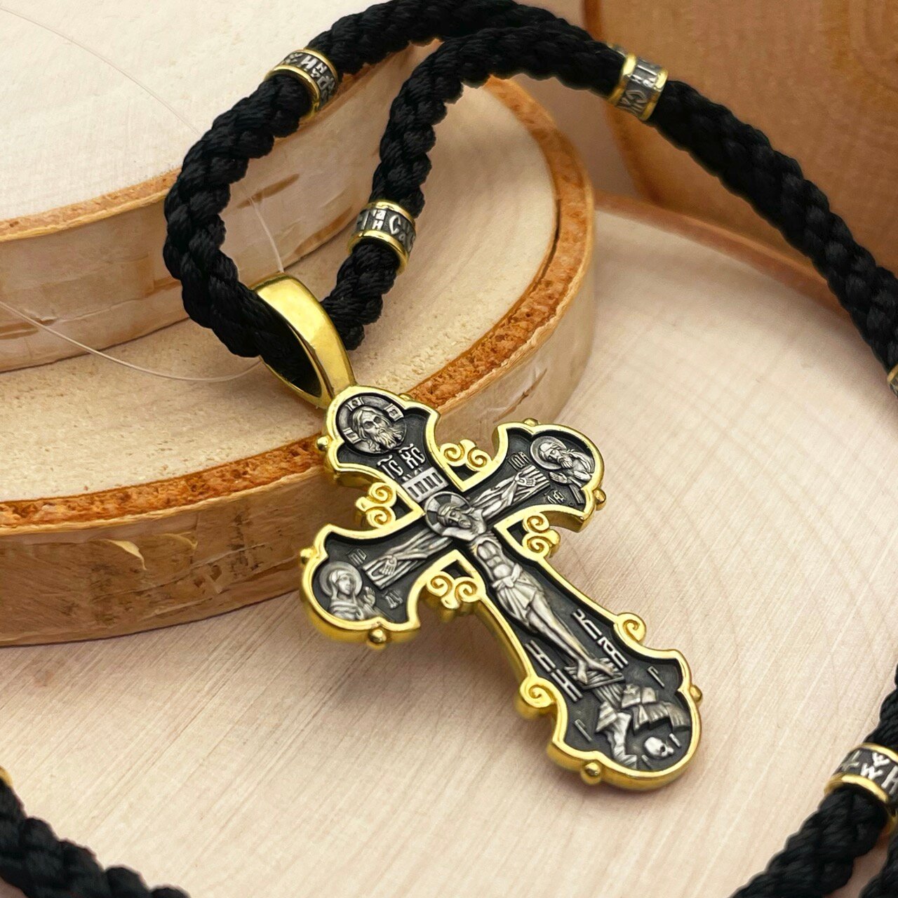 Комплект украшений, серебро, 925 проба, золочение, оксидирование, чернение