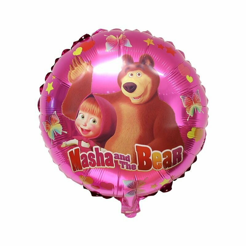 Набор воздушных шаров Маша и Медведь , 5 шт, фольгированные, для дня рождения, украшение праздника, детский, праздничный, картинки