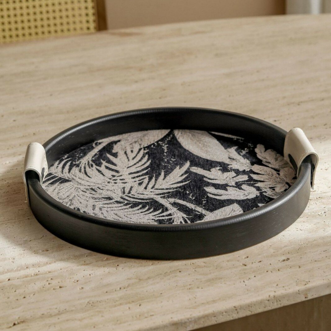 Французский винтажный поднос для хранения ароматерапевтических средств, реквизит для фотосессий, декоративный элемент, органайзер для ключей и мелочей в стиле легкой роскоши для прихожей, кожаный поднос.