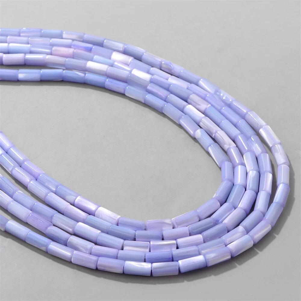 Бусины трубчатые лиловые 4x8 мм, Tube 4x8mm