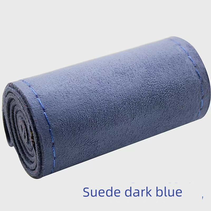 Чехол на руль автомобиля из замши, сшитый вручную, с длинной вельветовой ручкой, универсальный для всех сезонов,