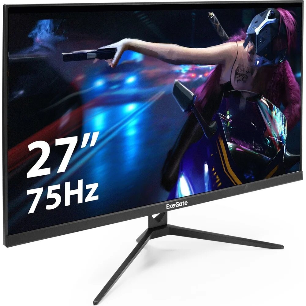 Монитор ExeGate ProSmart EZ2707A IPS LED GradeA+ безрамочный, с аудио, 27", FHD, 1920x1080@75Гц, 16:9, 280cdm2, 1000:1, 178 178, 5ms, Speakers, D-Sub, HDMI1.4, FreeSync, LowBlueLight, 296348