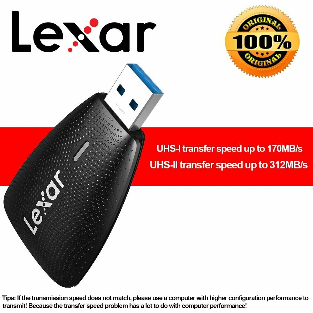 Lexar USB 3,1 450U кардридер Lexar 2 в 1, кардридер для карт SD и Micro SD