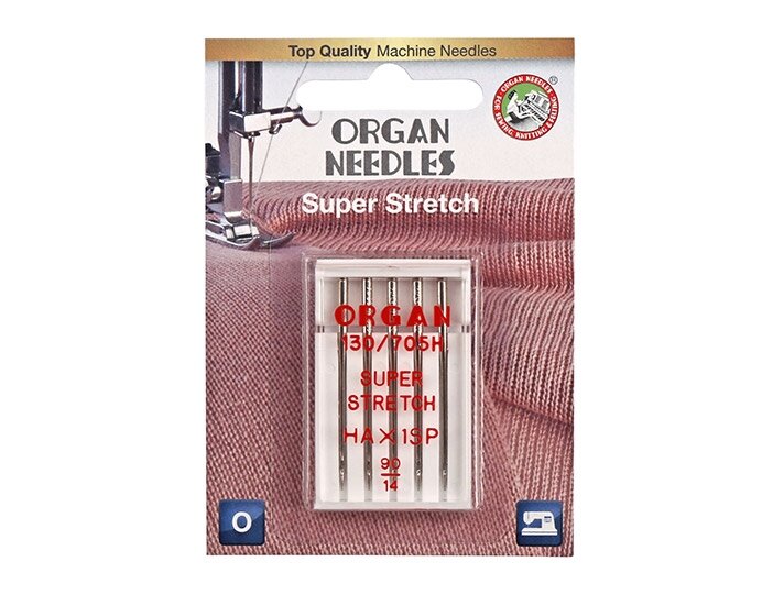 Иглы ORGAN супер стрейч №90 для бытовых швейных машин упаковка 5 игл