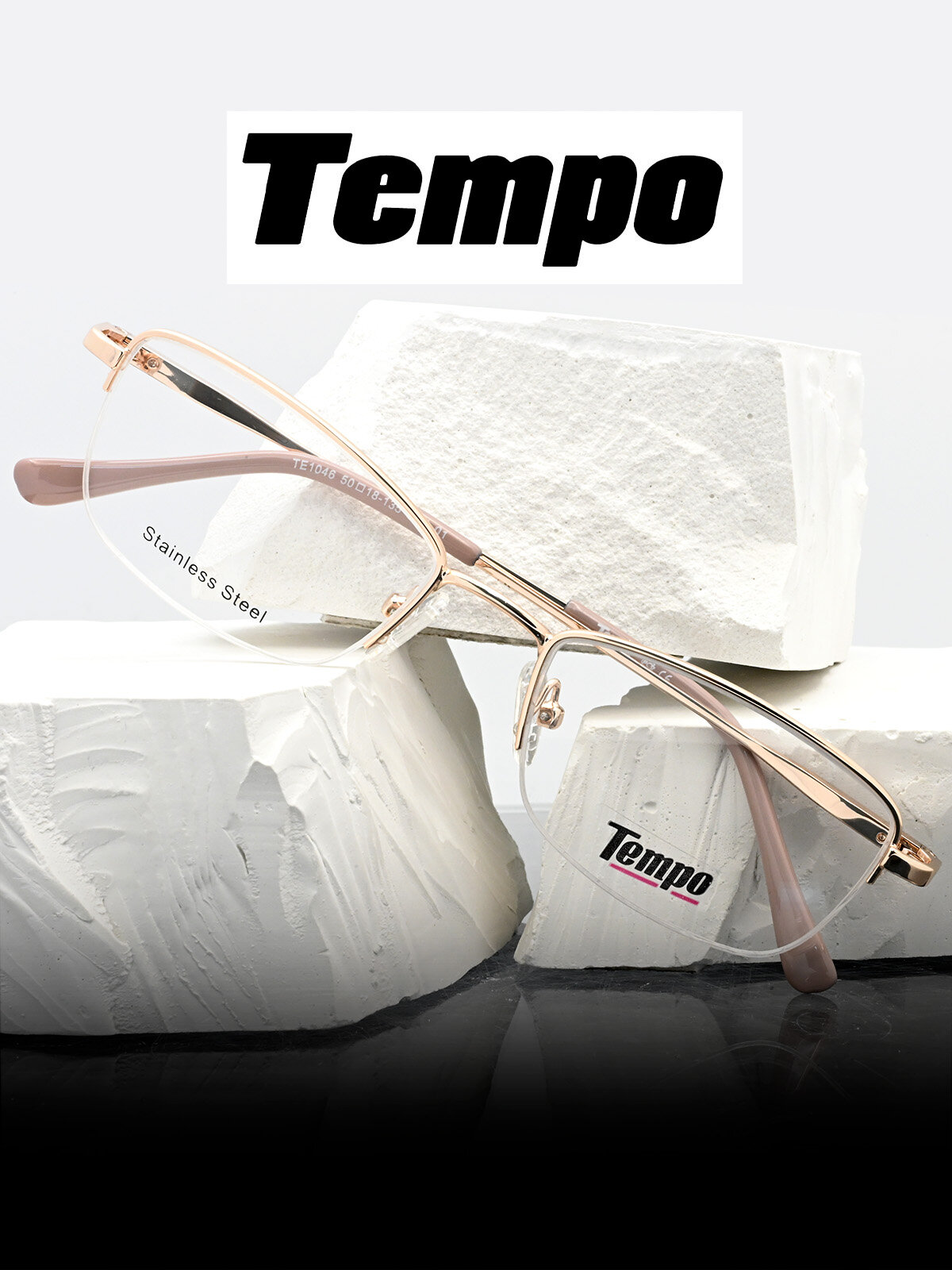 Оправа для очков Tempo TE1046 C01 пол Женский форма оправы Кошачий глаз цвет оправы Золотой