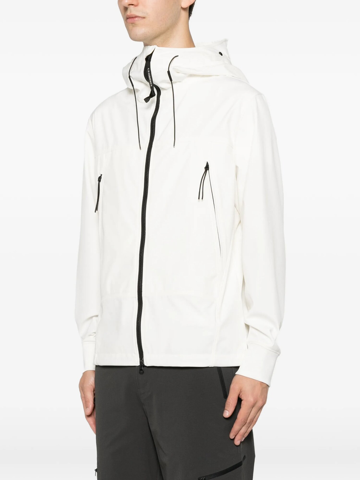 Куртка C.P. COMPANY Goggle-detail hooded jacket, размер L, белый — фото 1