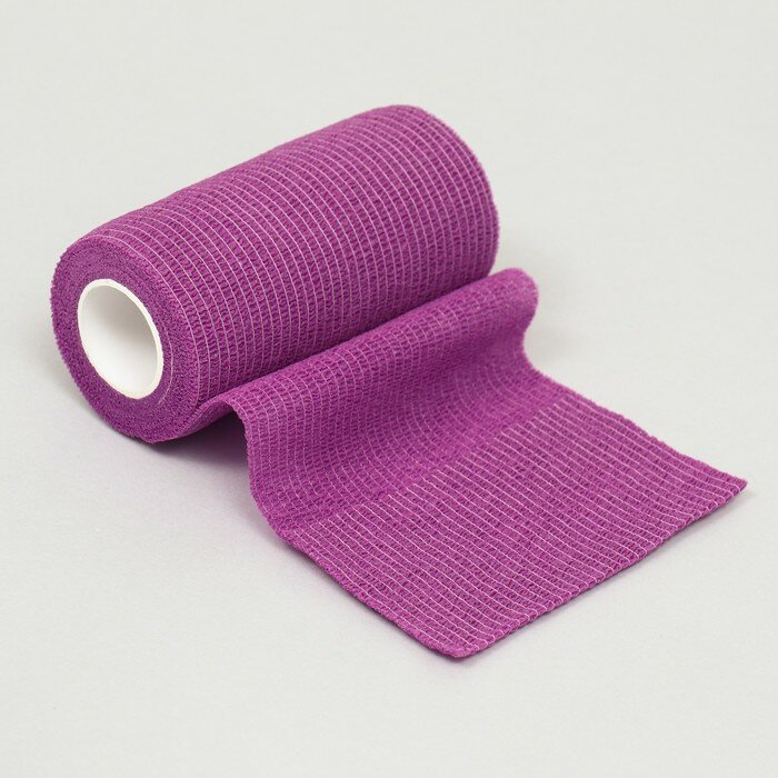Бинт самофиксирующийся, 10 см, макс. растяжимость 4.5 м, фиолетовый