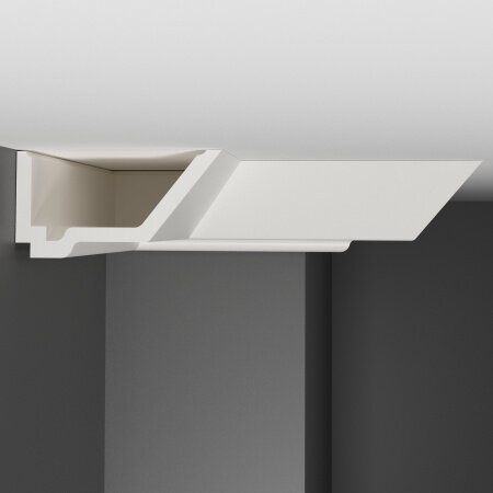 Плинтус Потолочный Гладкий Decomaster A206 В47хШ145хД2000 мм / Декомастер.