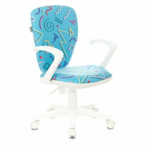 Кресло детское Бюрократ KD-W10AXSN, на колесиках, ткань, голубой [kd-w10axsn/stick-bl]