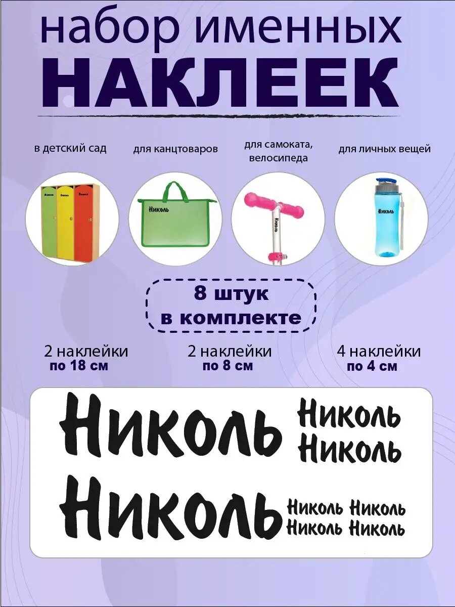 Наклейка с именем Николь, Ника