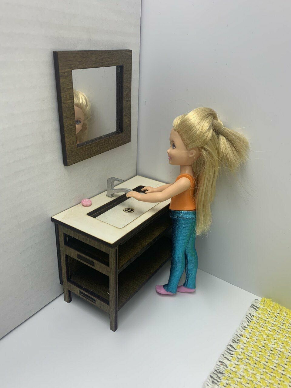 Мебель для кукол Ola la Home Ванная комната для кукольного домика до 16 см