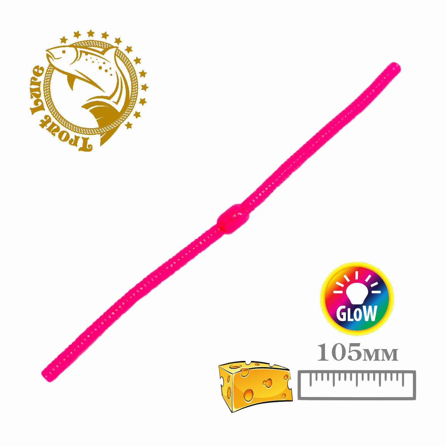 Силикон TROUT LURE (SANSAN) в банке, DOSHIRACK 105, СЫР, COL. 102 (Pink Glow), (15шт)
