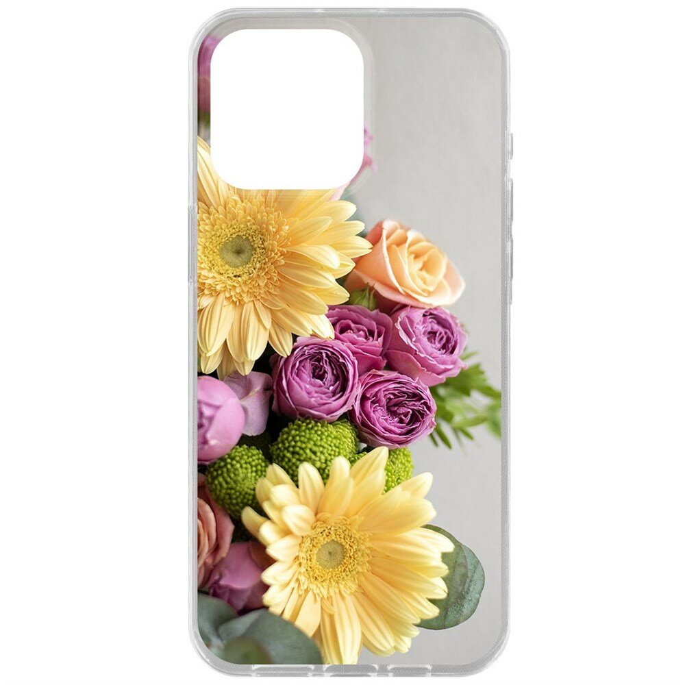 Чехол-накладка Krutoff Clear Case Букет для iPhone 15 Pro Max