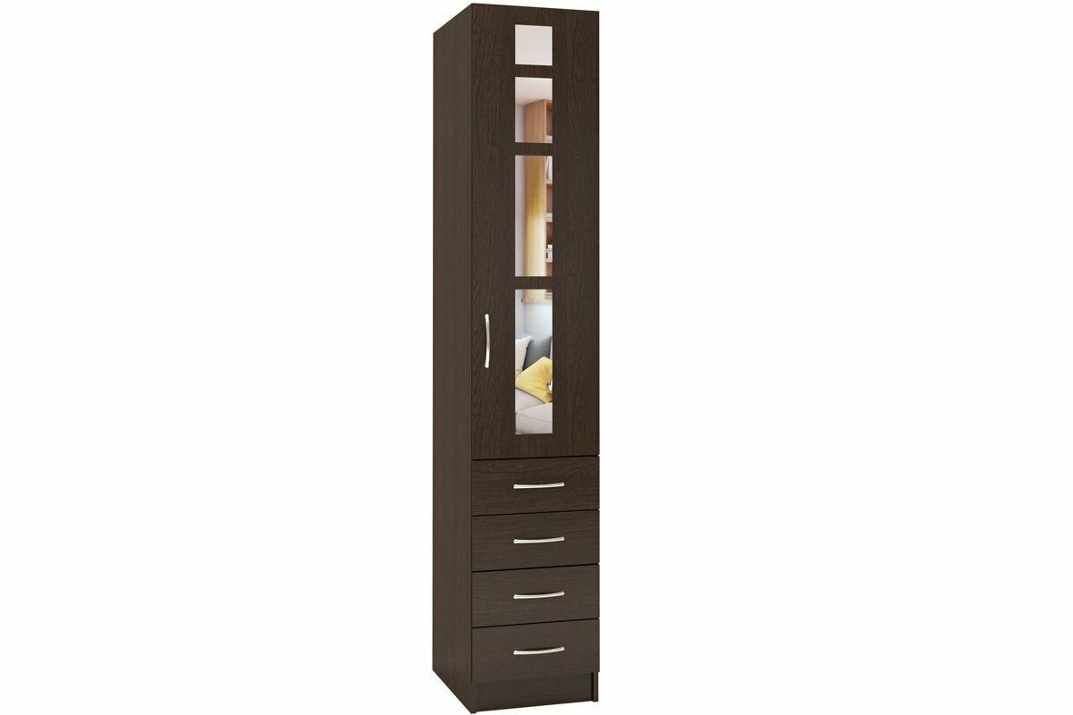 Шкаф-пенал МногоМеб Лайт Люкс П-22 60х50x200 венге, петли справа