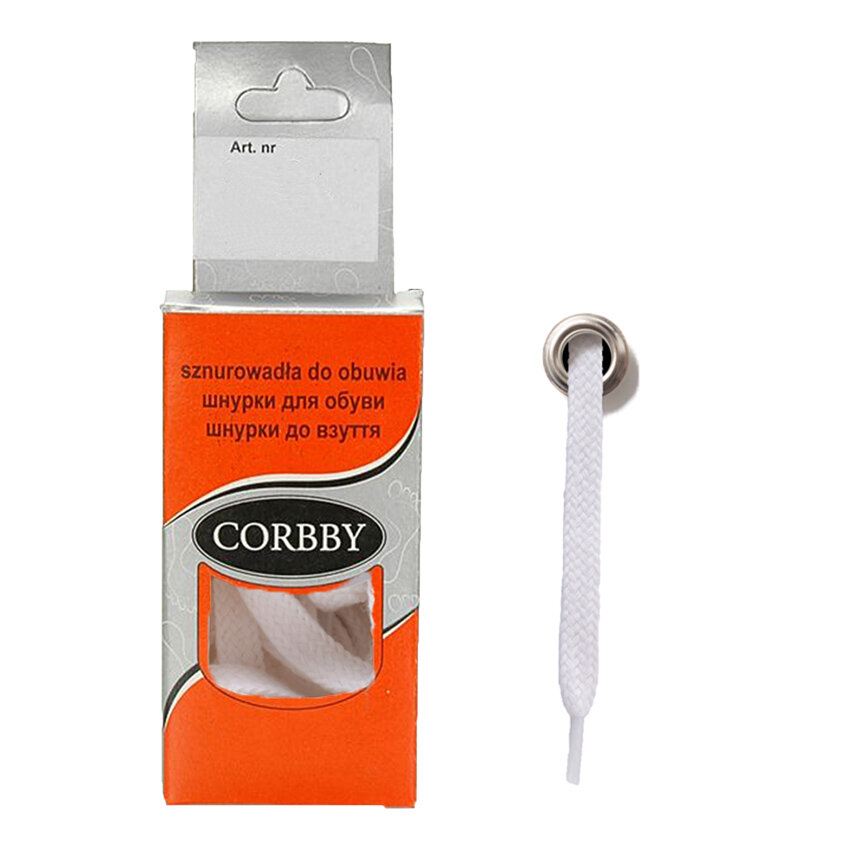 Шнурки Corbby 150 см, плоские, хлопковые, для спортивной обуви