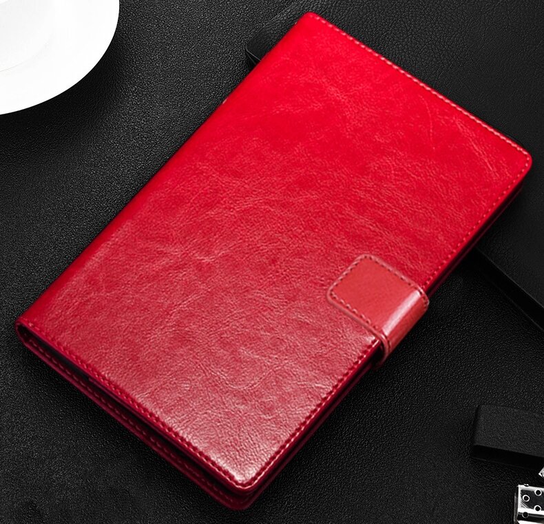 Чехол для HUAWEI MatePad SE 10.4(2022) AGS5-L09 из импортной эко-кожи с подставкой застёжкой и визитницей, красный