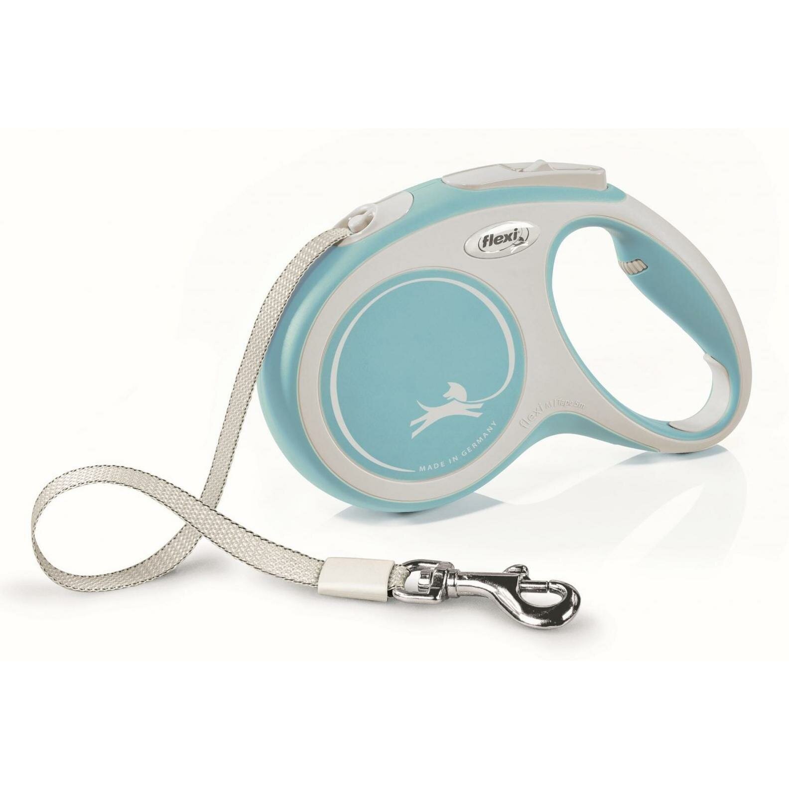 FLEXI Рулетка NEW COMFORT M ремень 5 м до 25 кг, светло-голубой