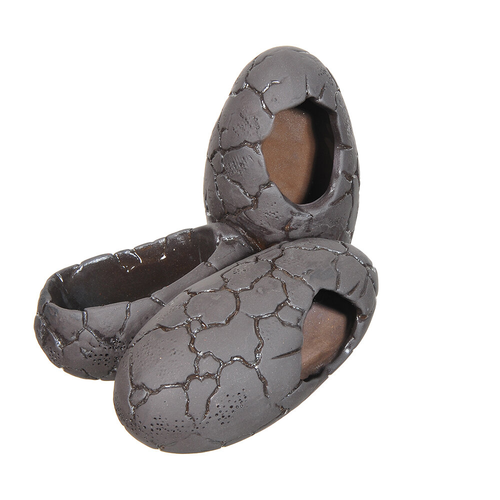 Террариумная декорация Gloxy "Яйца динозавра", чёрная, 20×14×16 см