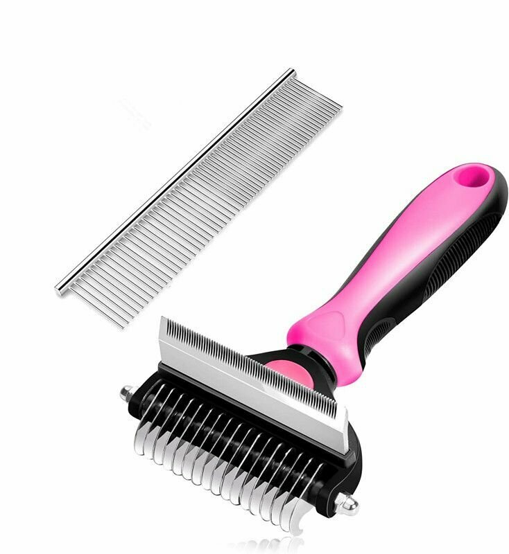 Расческа фурминатор для кошек и собак, чесалка для домашних животных, дешеддер, цвет синий