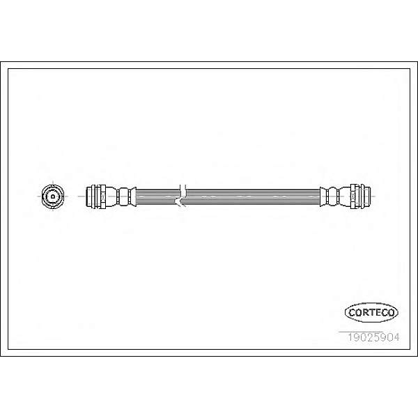 CORTECO 19025904 (19025904_CO / 1J0611775 / 6Q0611775A) тормозной шланг задний (140mm)