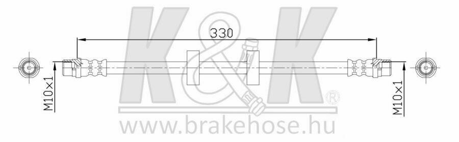 K&K FT4600 Шланг тормозной VOLKSWAGEN Transporter IV. Platform/Chassis (70 XD) 2.5 TDI Syncro 05.98-.