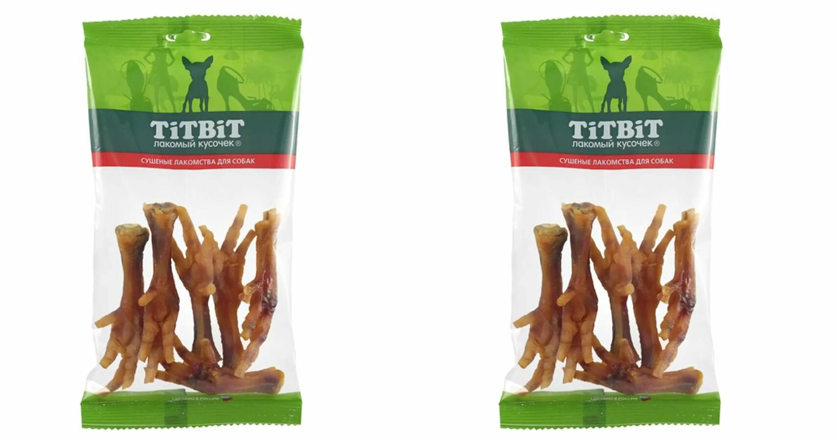 Titbit Лакомство для собак, Лапки куриные вяленые, 2 шт