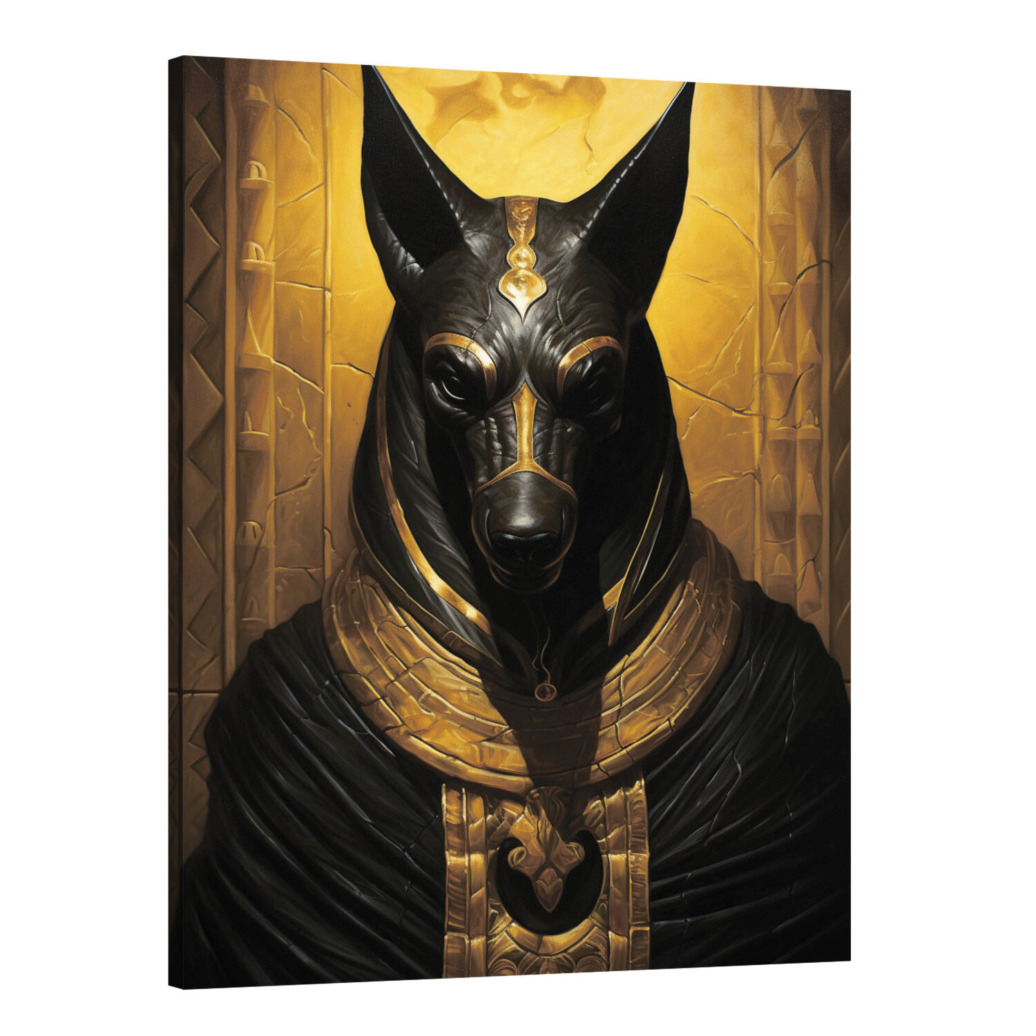 Интерьерная картина 50х70 "Анубис: воплощение божественной мудрости"