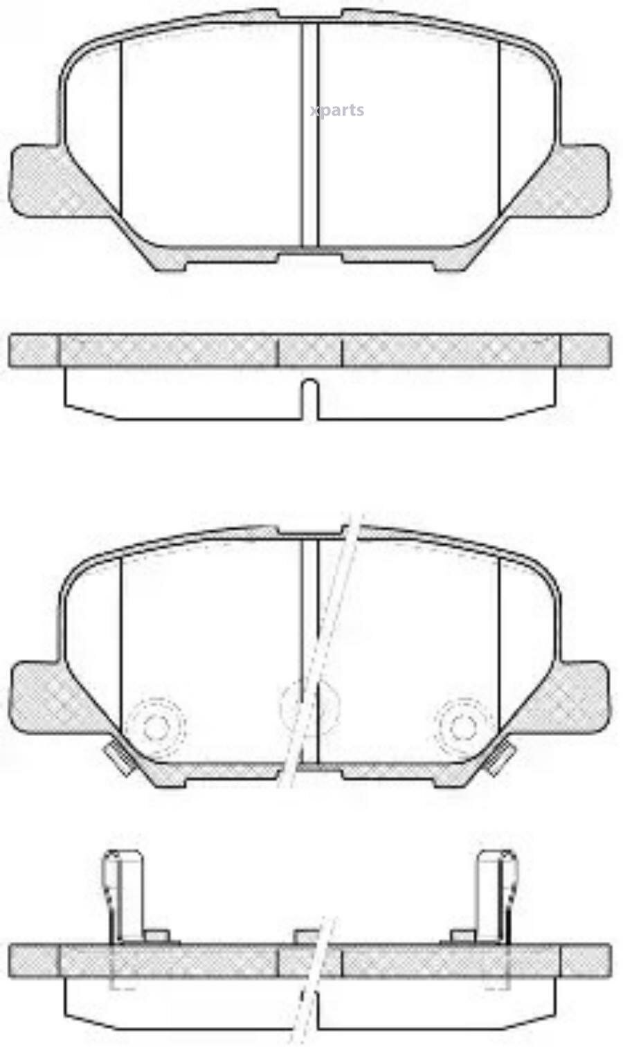 1536 02 колодки дисковые задние! Mazda 6, Mitsubishi Outlander 2.0/2.4i 12> Remsa арт. 153602