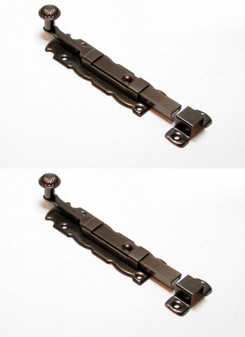 Задвижка дверная "Декор" ноэз ЗД-150-SL бронзовый металлик (комплект 2 штуки)