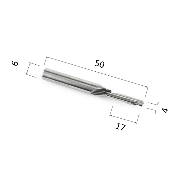 Фреза DJTOL N1LXD6417 спиральная однозаходная стружка вниз (по дереву, композиту (АКП), пластику)