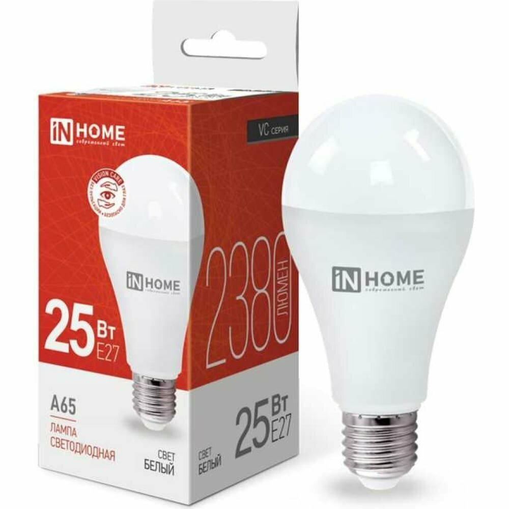 Светодиодная лампа IN HOME LED-A65-VC 25Вт 230В Е27 4000К 2380Лм 4690612024080
