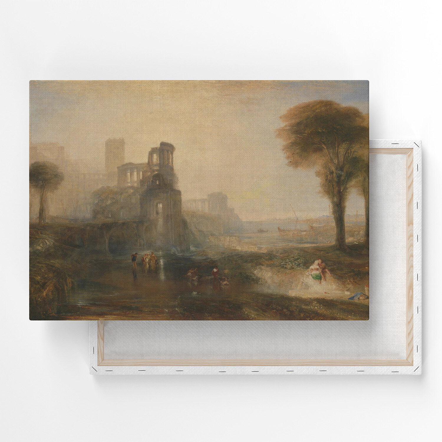 Картина на холсте, репродукция / Уильям Тёрнер - Caligulas Palace and Bridge / Размер 80 x 106 см