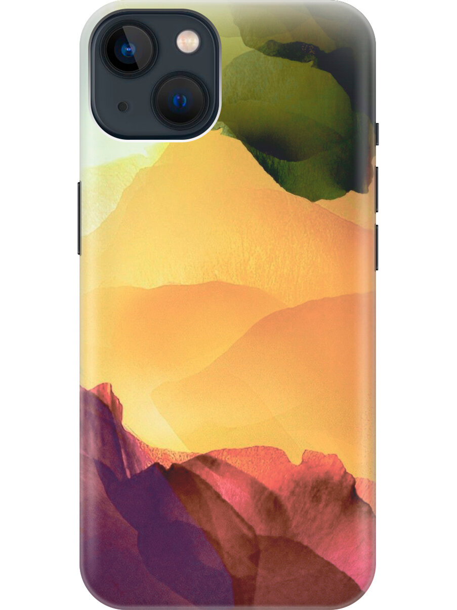 Силиконовый чехол на Apple iPhone 13 Mini / Эпл Айфон 13 мини с рисунком "Разноцветный гербарий"