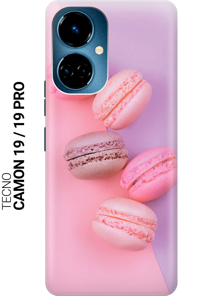 Силиконовый чехол на Tecno Camon 19 / 19 Pro / Техно Камон 19 / 19 Про с рисунком "Розовые макаруны"