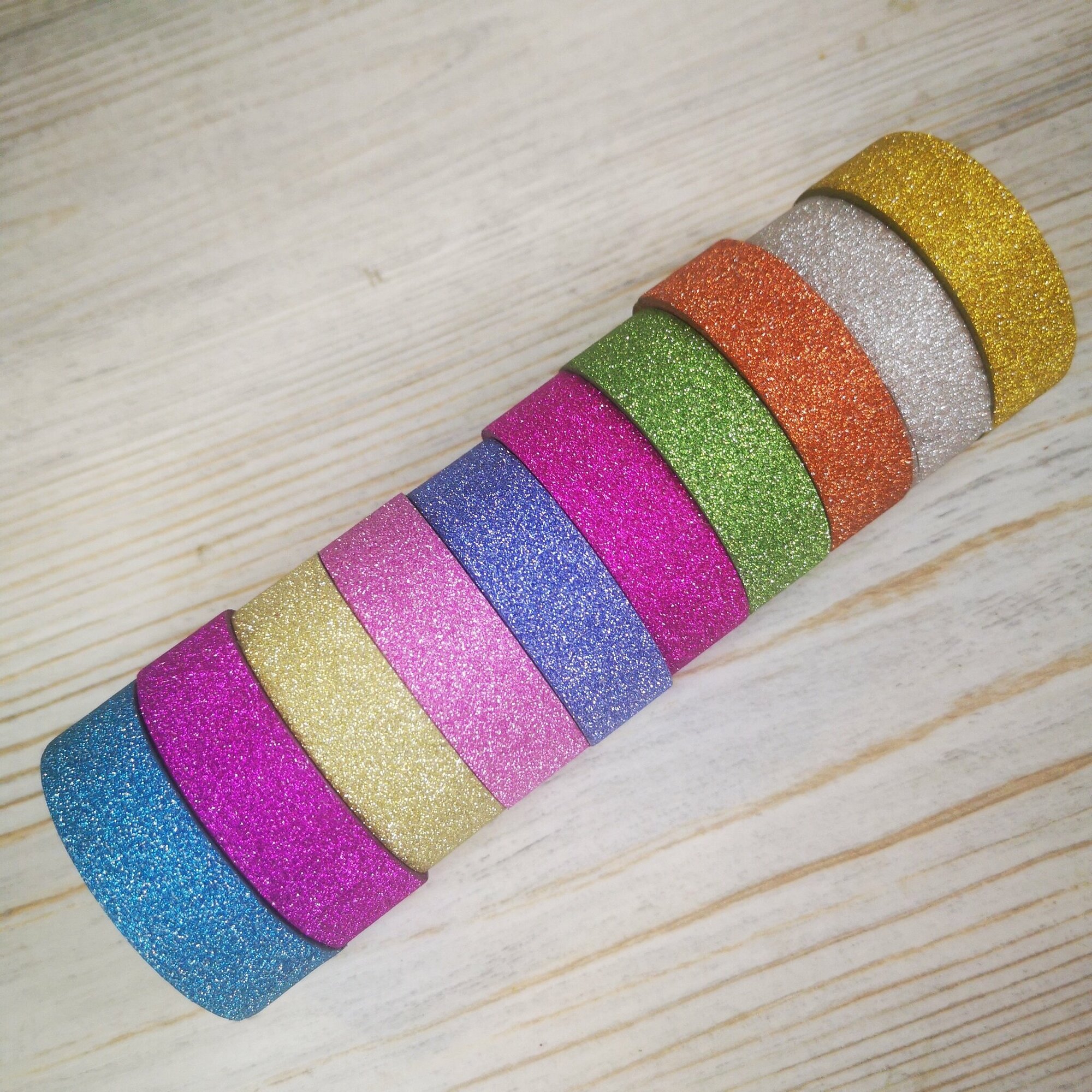 Декоративный скотч глиттерный Набор 15мм (10шт)