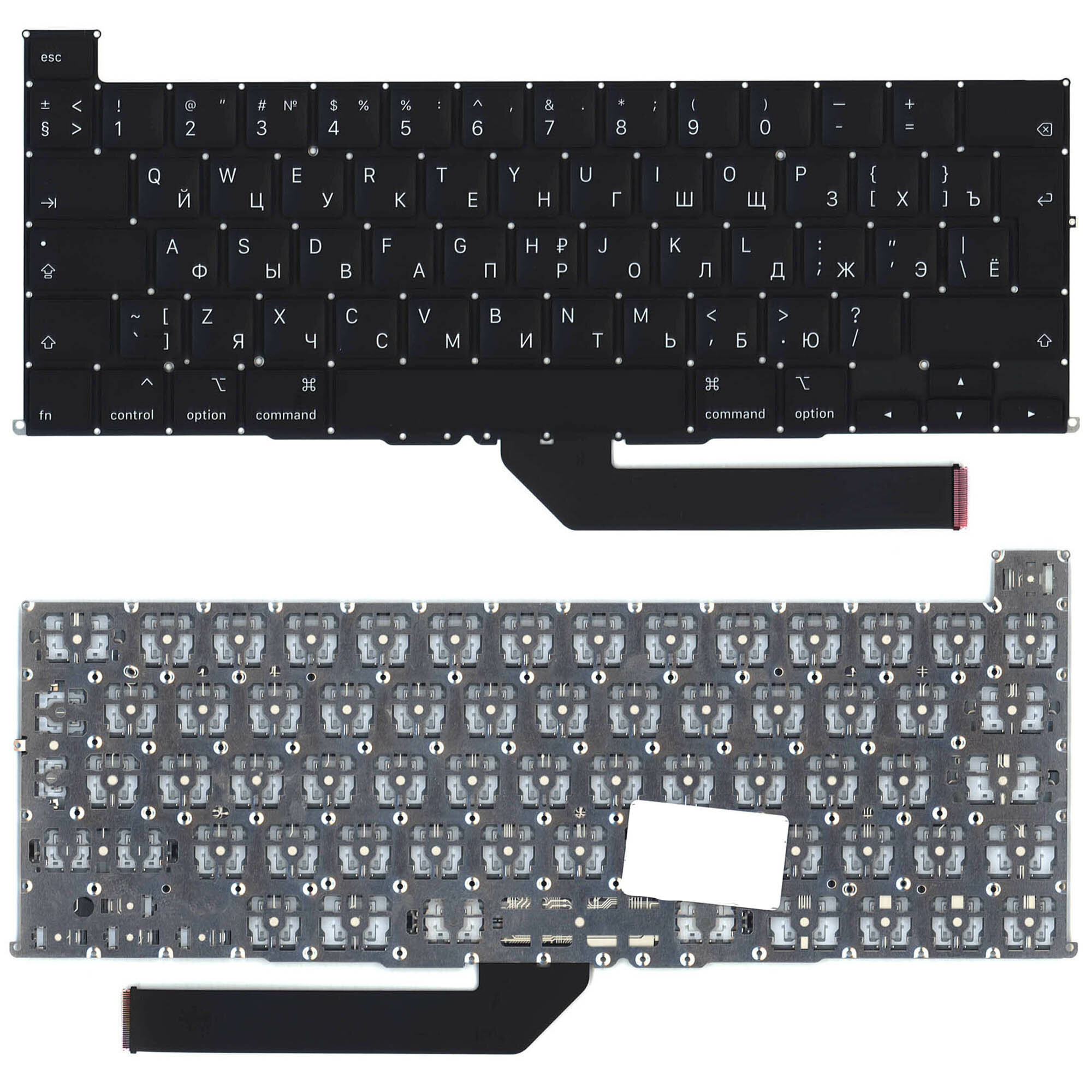 Клавиатура для ноутбука MacBook Pro 16 Retina A2141 Late 2019 черный, горизонтальный Enter