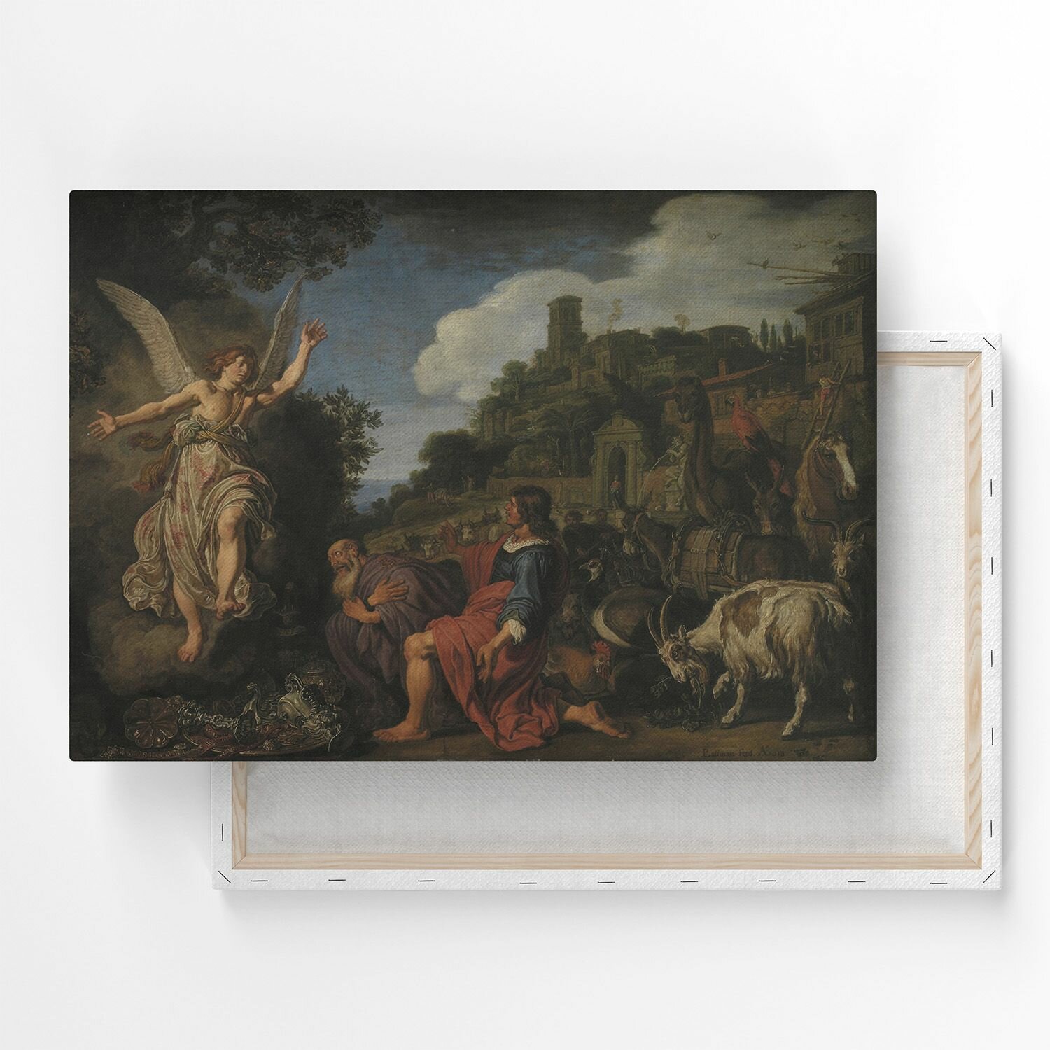 Картина на холсте, репродукция / Питер Ластман - The Angel Raphael Takes Leave / Размер 80 x 106 см