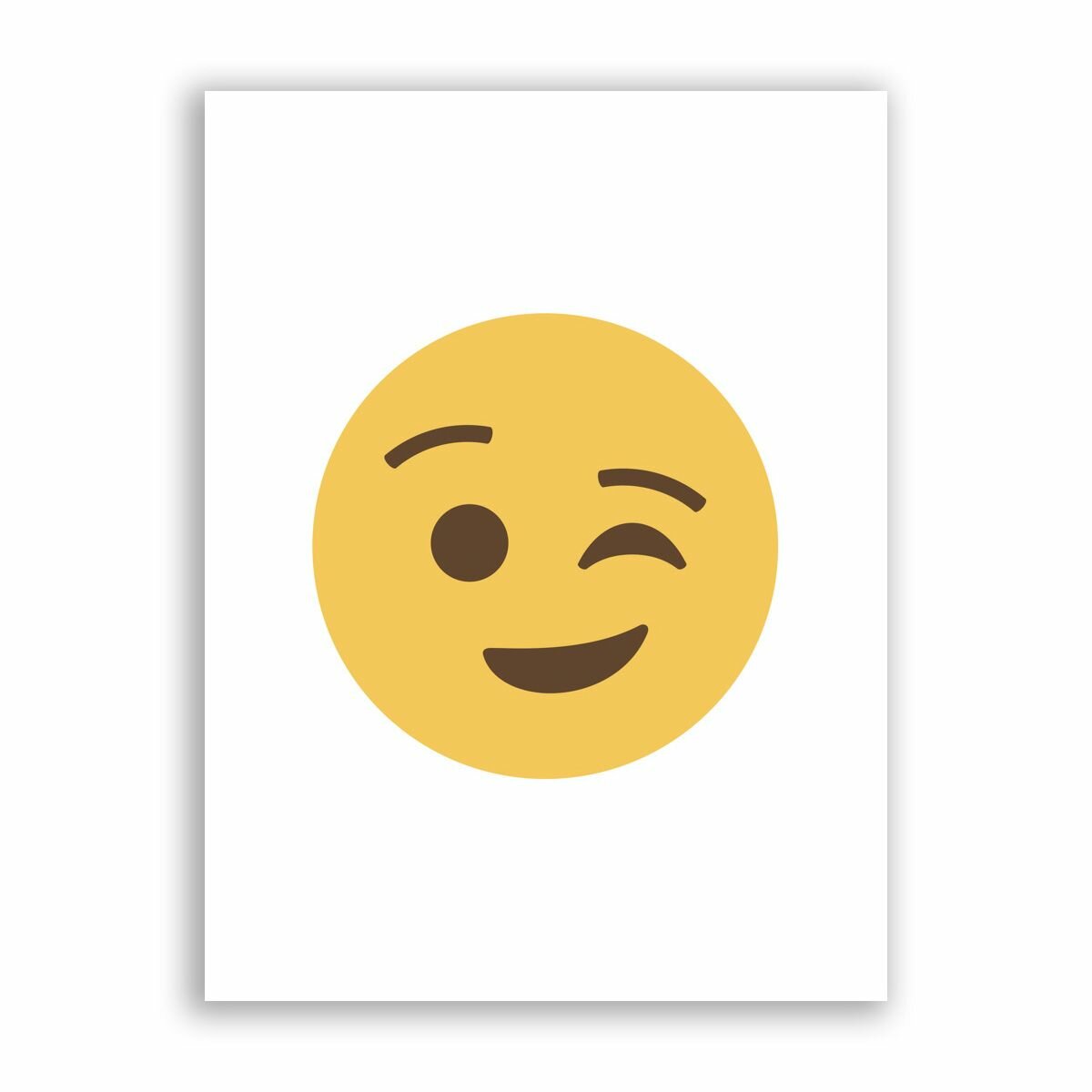 Постер, плакат на бумаге / Emoji / Подмигивающее эмодзи / Размер 30 x 40 см