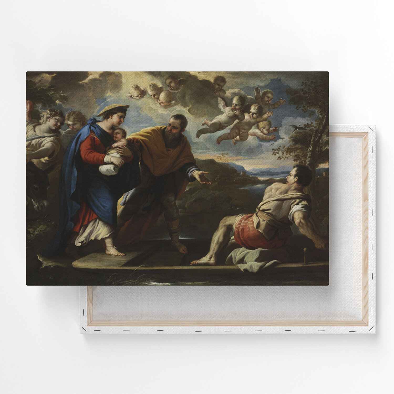 Картина на холсте, репродукция / Лука Джордано - The Flight into Egypt / Размер 30 x 40 см
