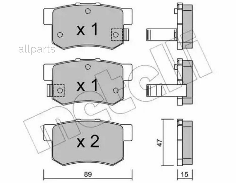 METELLI 22-0173-0 Колодки тормозные задние дисковые к-кт