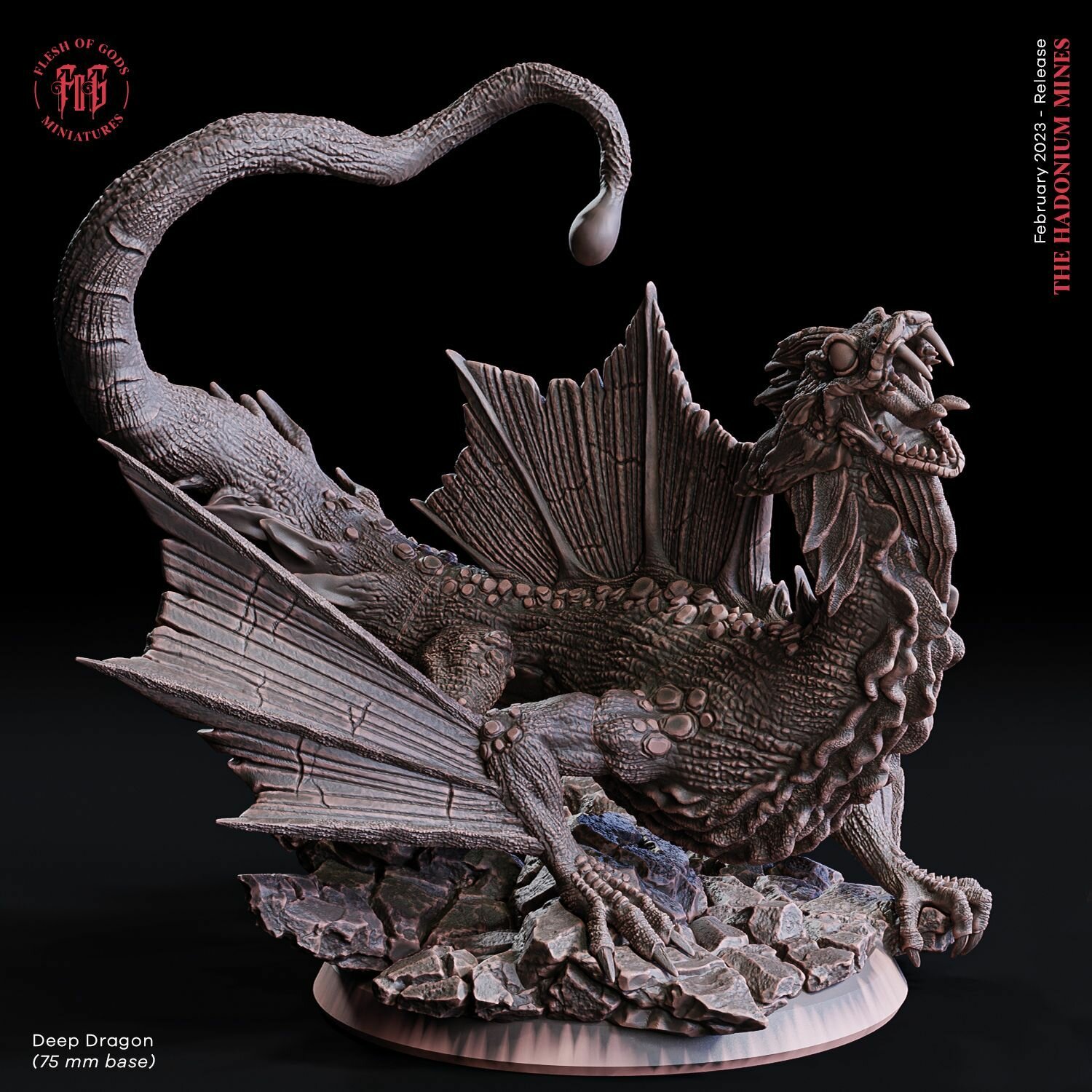 Миниатюра D&D "Дракон глубин" 32 мм (DnD, Dungeons & Dragons, ДнД, Подземелья и Драконы, Pathfinder)