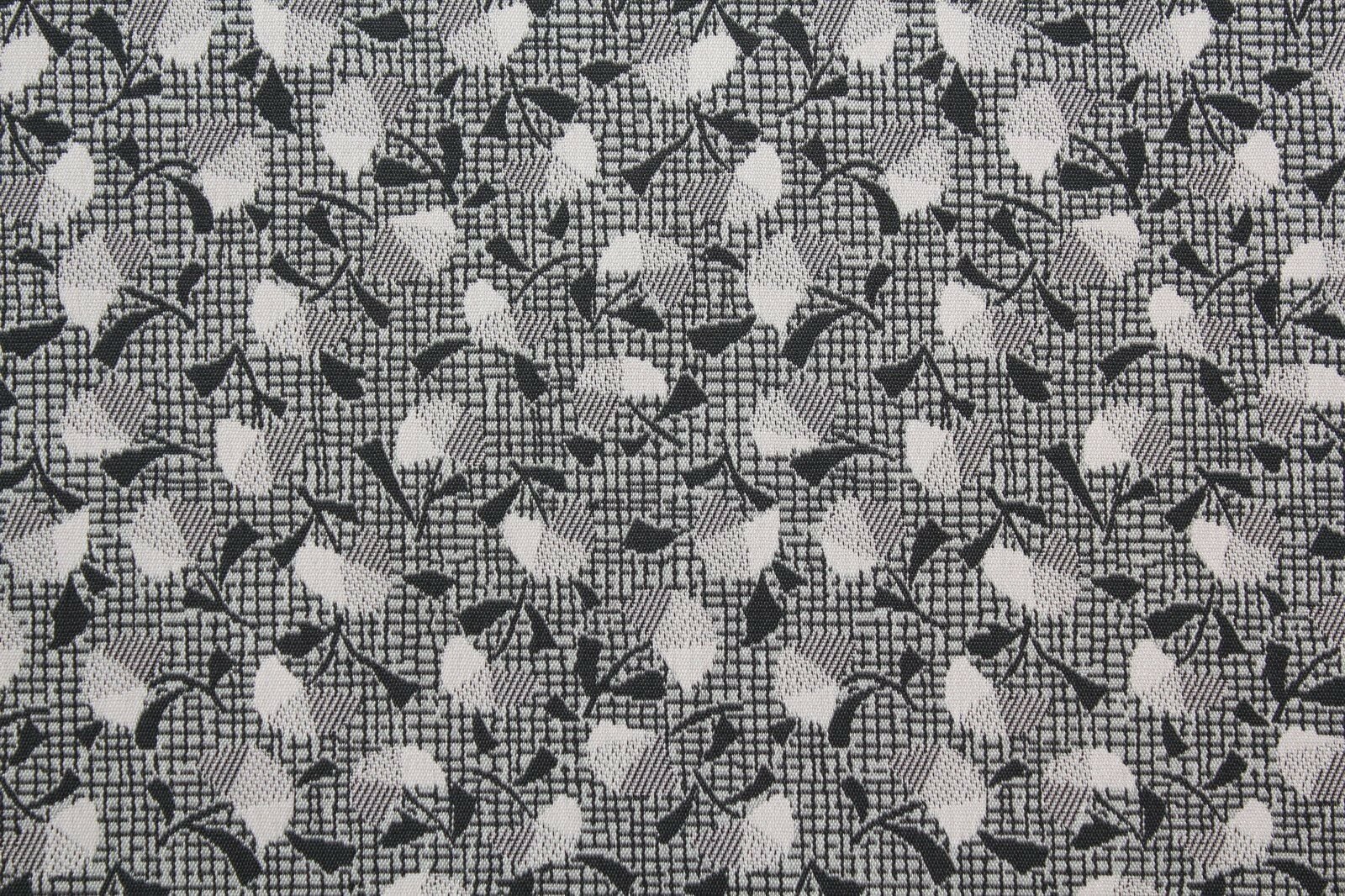 Ткань Жаккард-стрейч хлопковый серо-белый, 270 г/пм, ш146см, 0,5 м