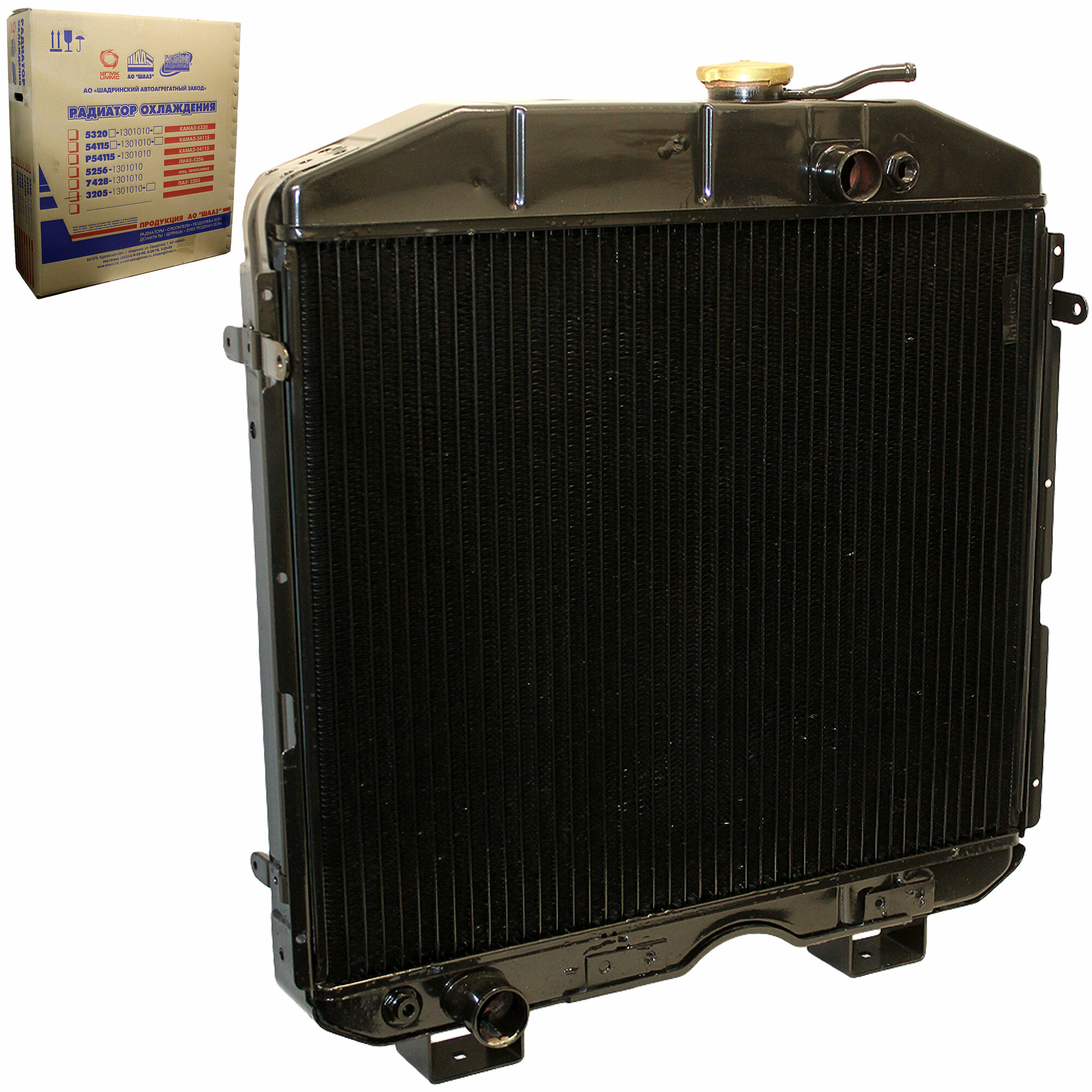 Радиатор охлаждения (4-рядный) ПАЗ-3205 (бензин. дв.) Шадринск