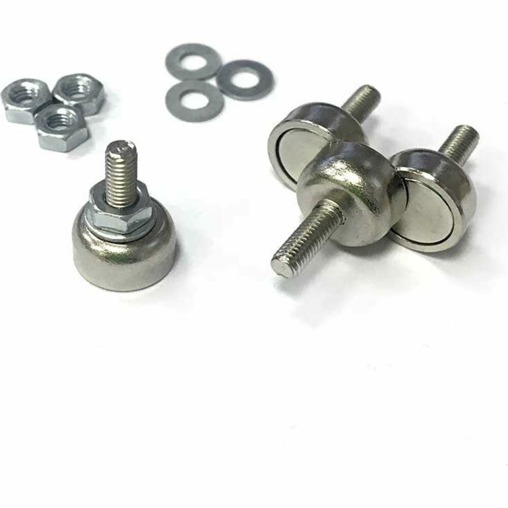 Магнитное крепление Проф-Магнит под гайку С10, в комплекте с шайбой и гайкой М3, сцепление 2 кг - 4 шт. PMYP-C-10