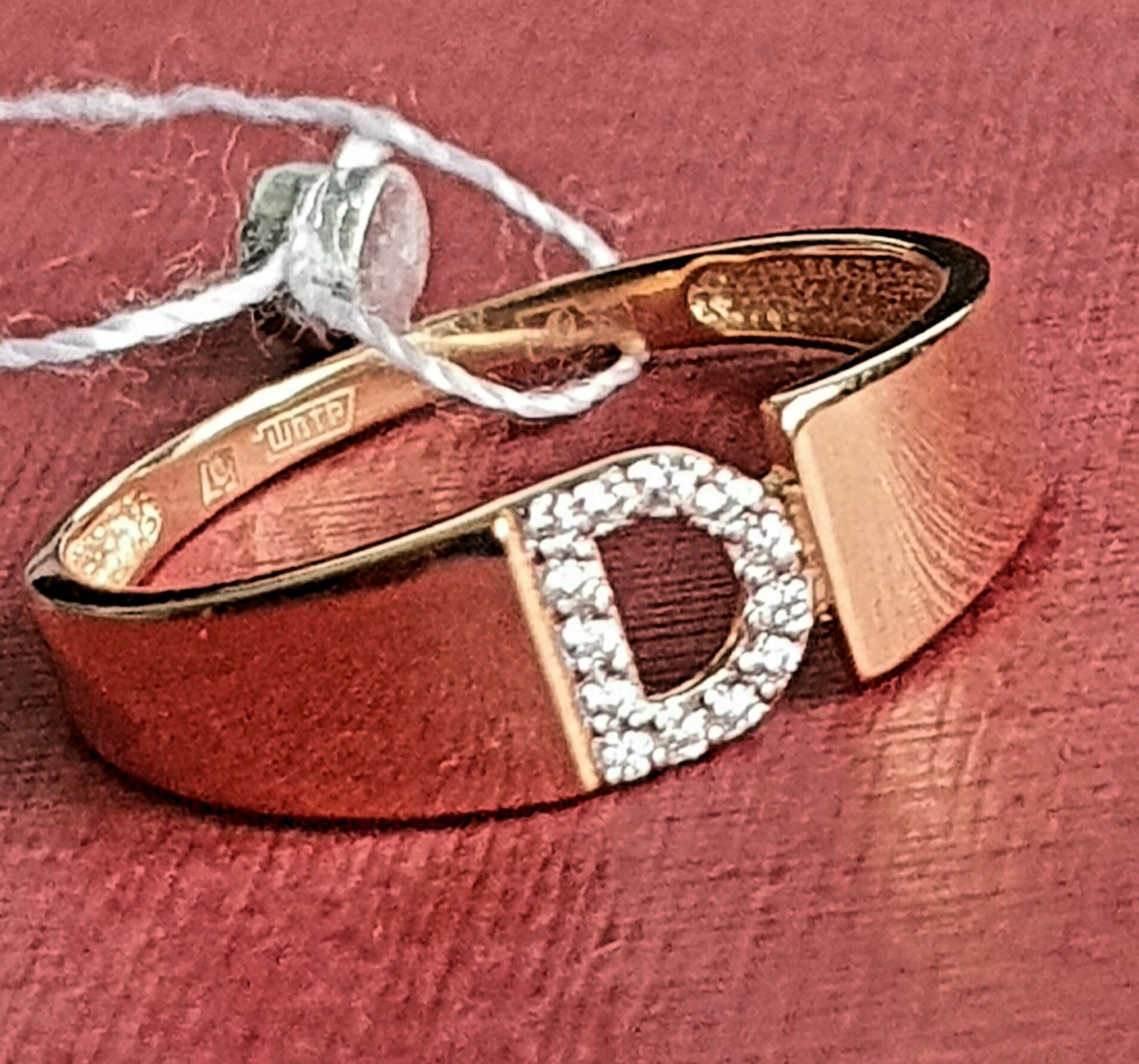 Кольцо, красное золото, 585 проба, фианит