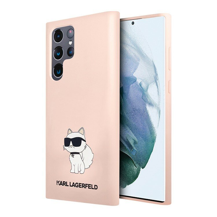 Karl Lagerfeld смликоновый чехол для Galaxy S24 Ultra, NFT Choupette розовый