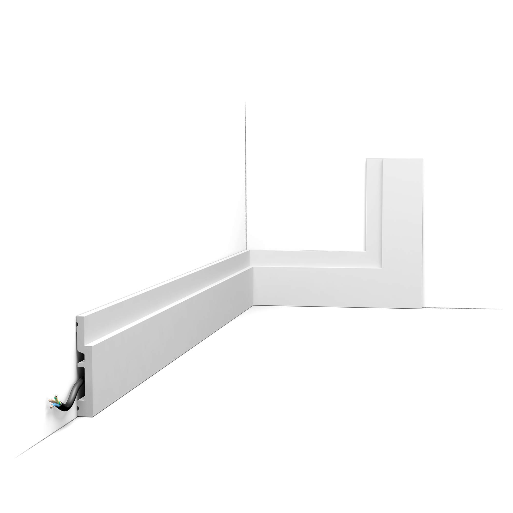 Плинтус ORAC Decor SX187, дюрополимерный, влагостойкий, ударопрочный, под покраску, длина 2 метра, 1 шт.