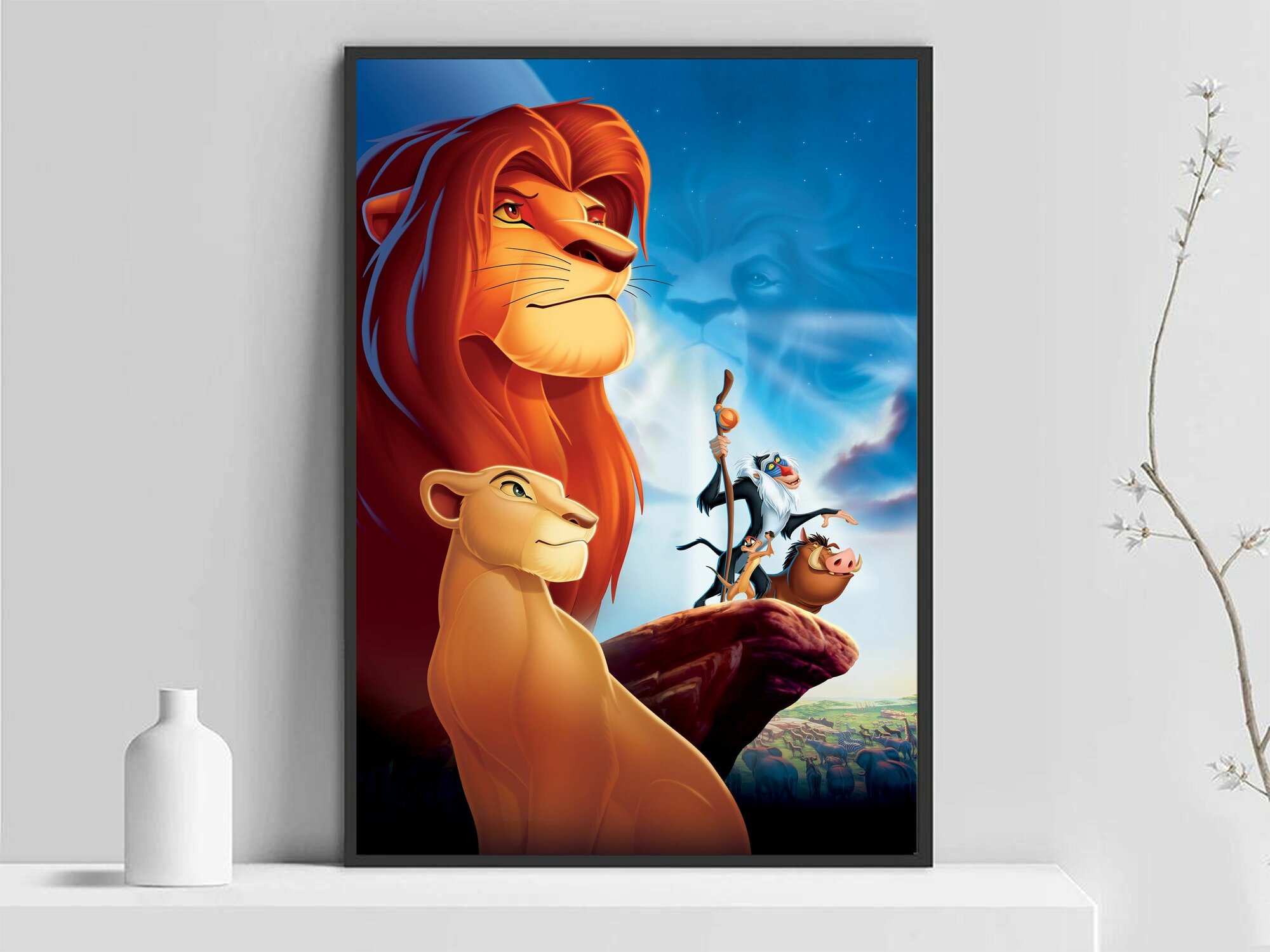 Киноплакат к фильму "Король Лев", размер А2, без рамы. Ретро афиша постер "Lion King"