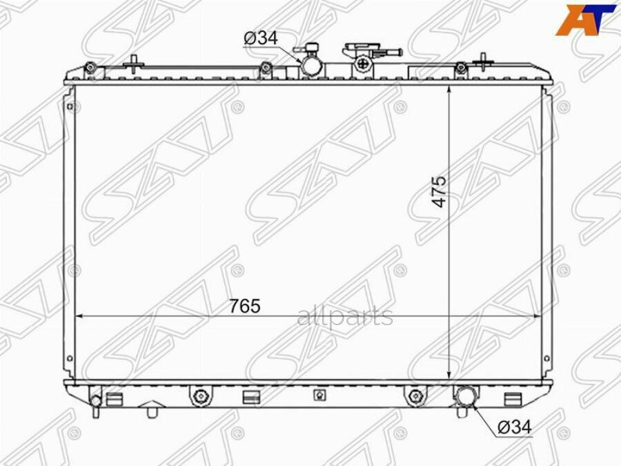 SAT TY0003-GSU40 Радиатор Toyota Highlander 07-13 / Kluger V 07-13