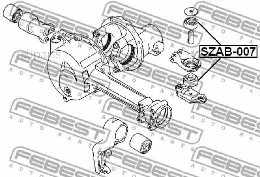 FEBEST SZAB-007 подушка дифференциала SUZUKI GRAND VITARA/ESCUDO SQ416/SQ420/SQ625 1998-2006
